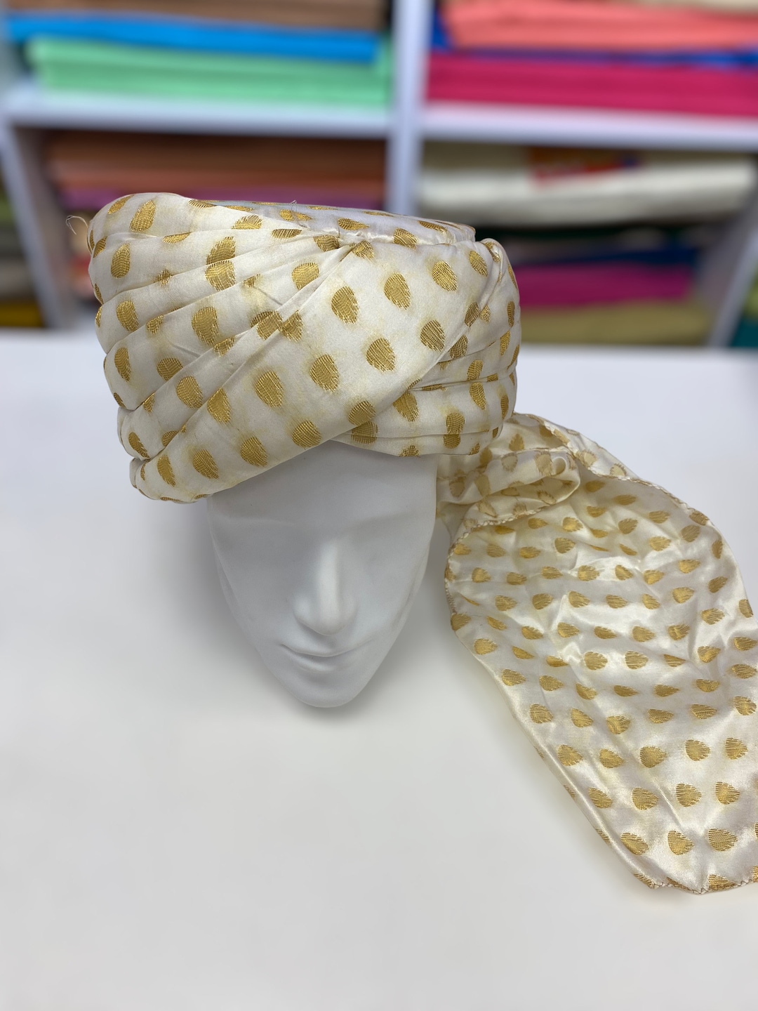 Groom Wedding Turban Turban- Cream Golden Safa Turban/pagdi/premade ...
