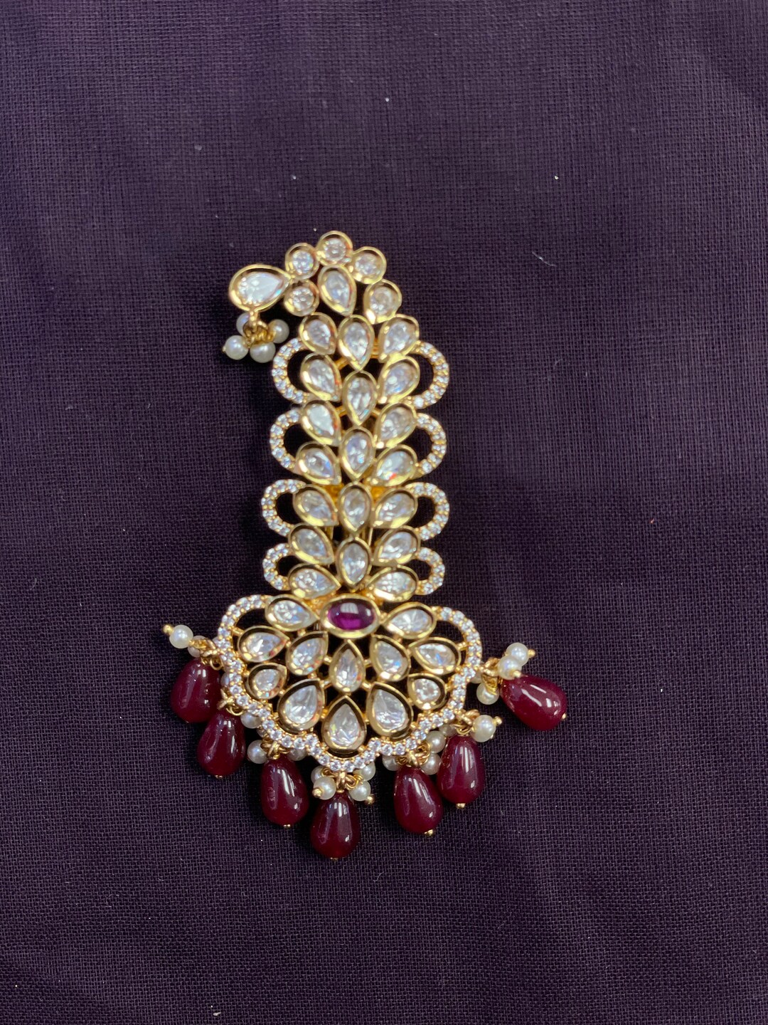 Indian Groom Wedding Accessories-pachi Kundan Maroon Kalangi/kalgi for ...