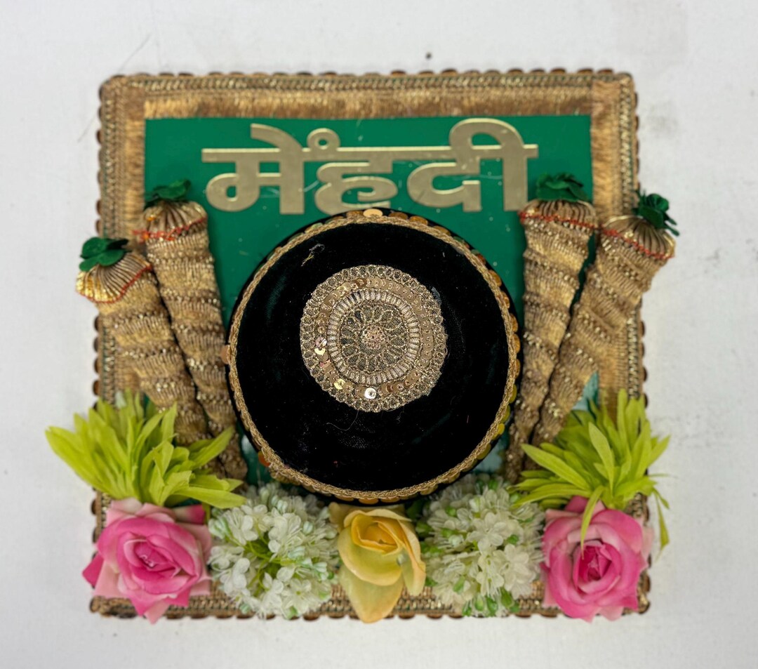 Mehndi Ceremony Platter, Mehndi Décor Mehndi Tray/ Heena Plate for ...