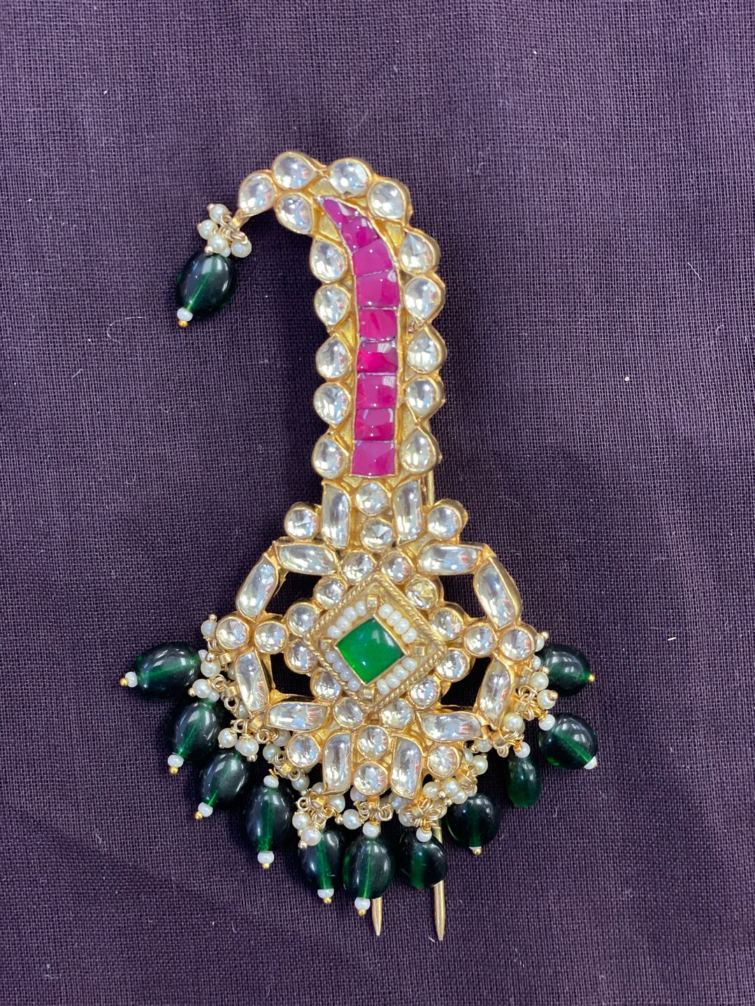 Indian Groom Wedding Accessories-pachi Kundan Kalangi/kalgi for Men's ...