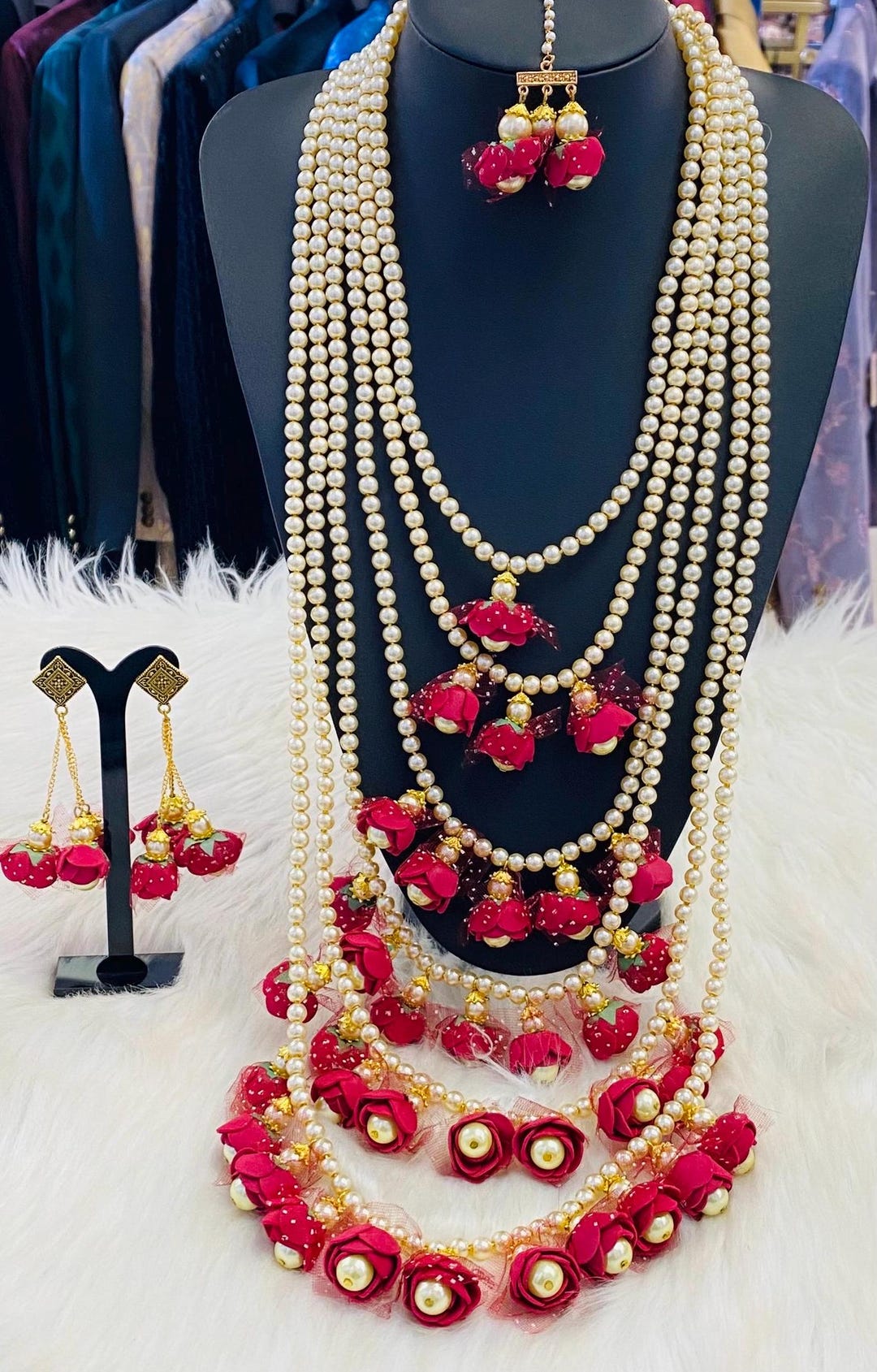Indian Wedding- Offwhite Pearl Stone Beads Necklace for Bride/dulhan ...