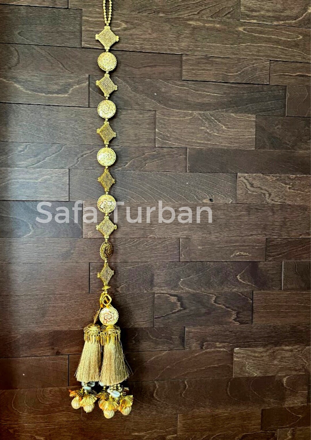 Punjabi Golden Colour Fabric Parandi Tassles Hair Extensions With Beads ...