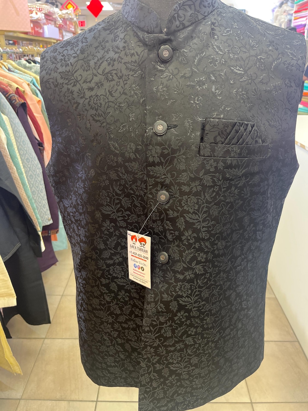 Designer Black Men Vests- Men Vests- Wedding Vest, Kurta Pajama Vest ...