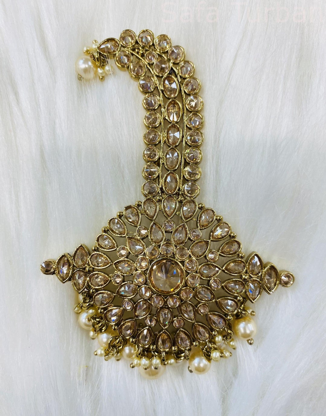 Indian Groom Wedding Accessories- Kundan Stone Kalangi/kalgi for Men's ...