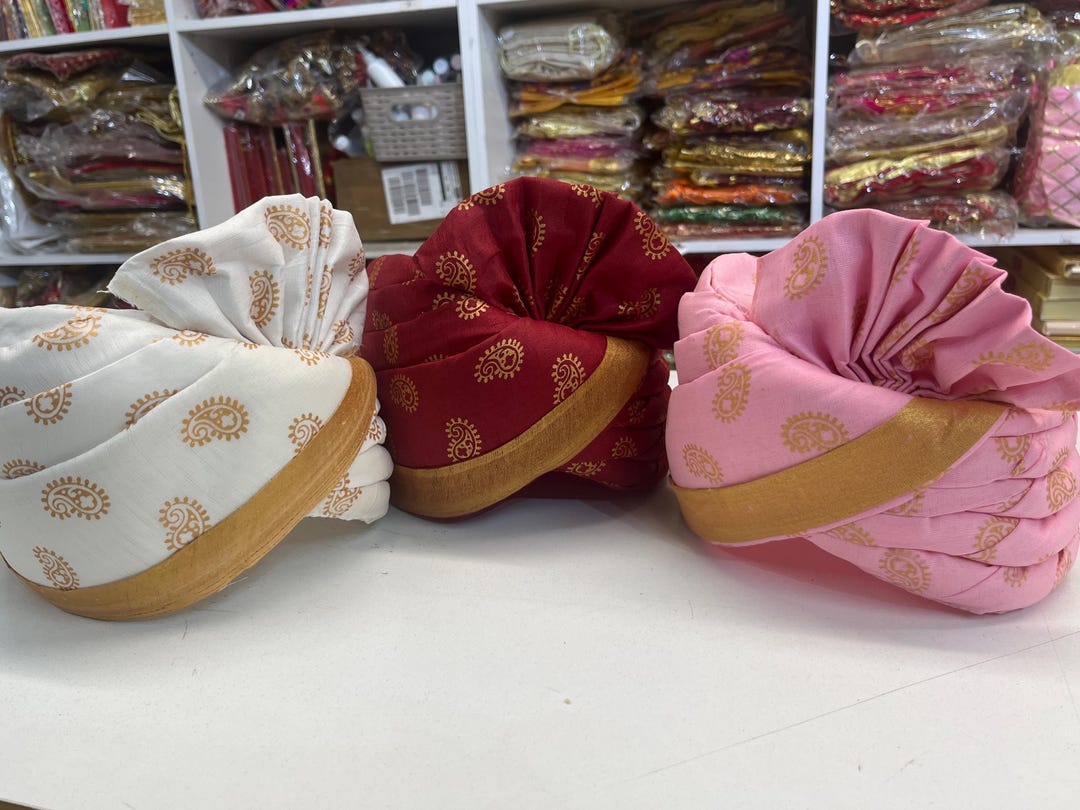 Indian Wedding- Hindu Safa With Velcro for Baraati/family Members, Safa ...