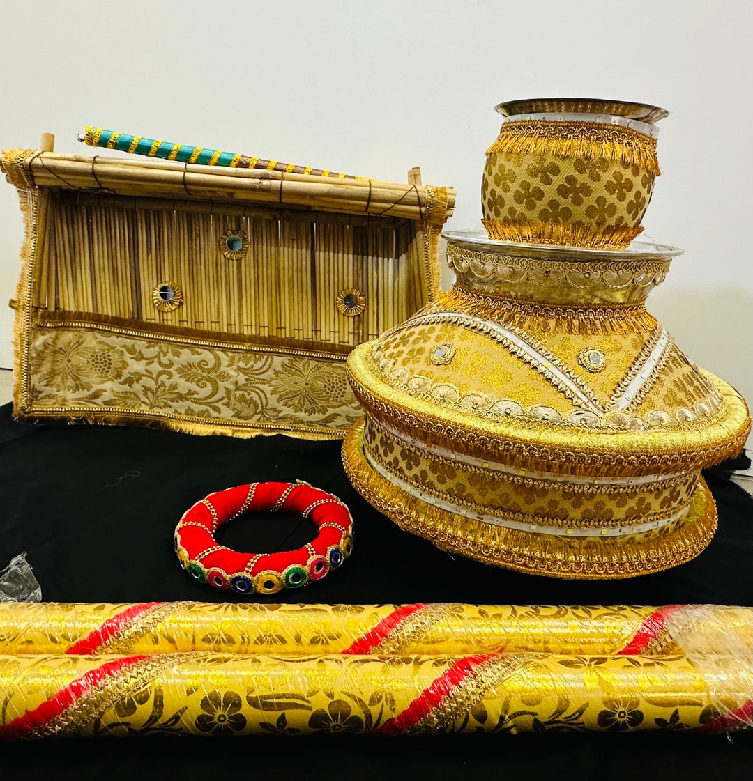 Indian Wedding Accessories- Combo Ofchajj/chaaz,led Jaggo, Danda- Combo ...