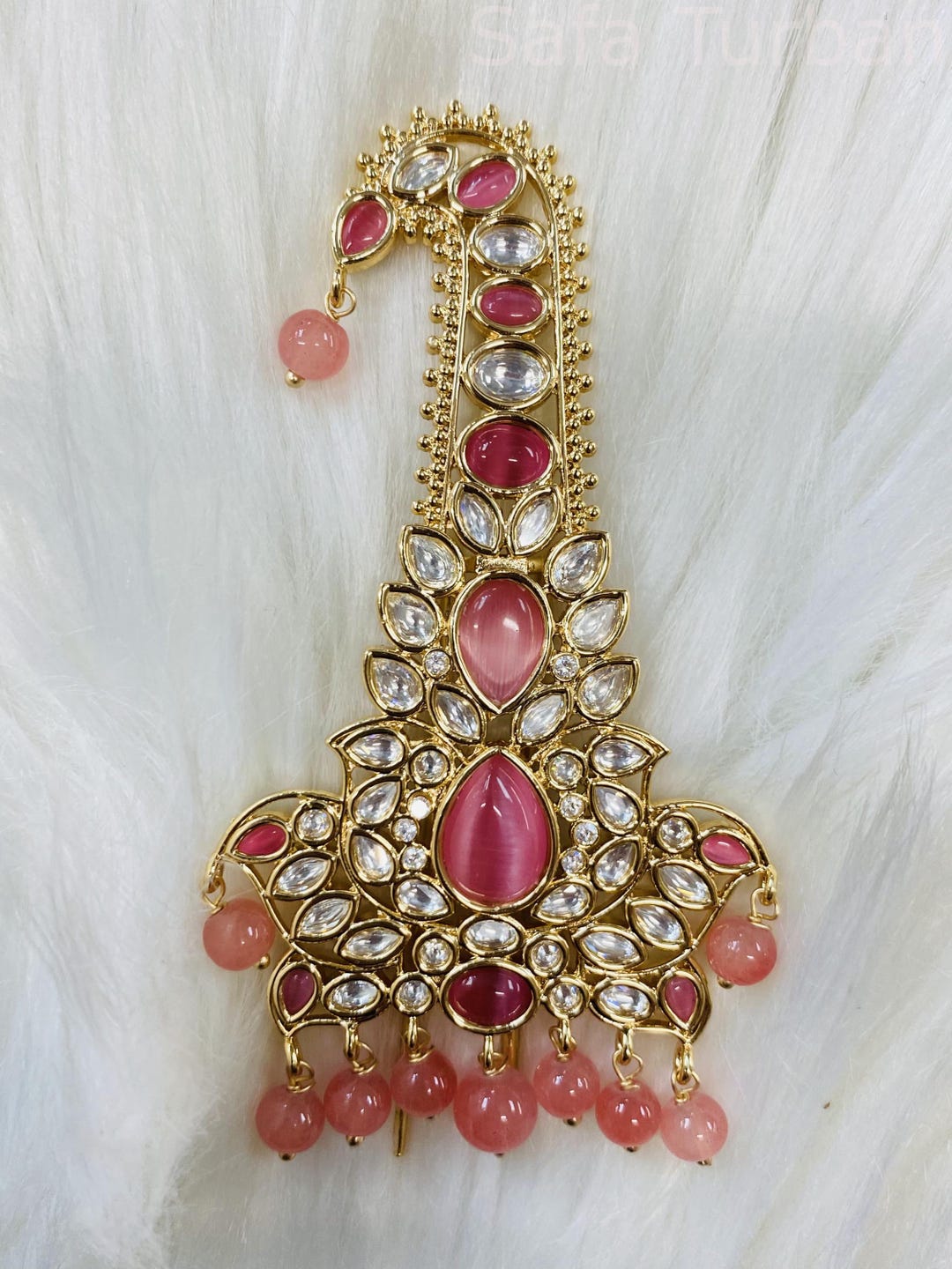 Indian Groom Wedding Accessories- Kundan Kalangi/kalgi for Men's Safa ...