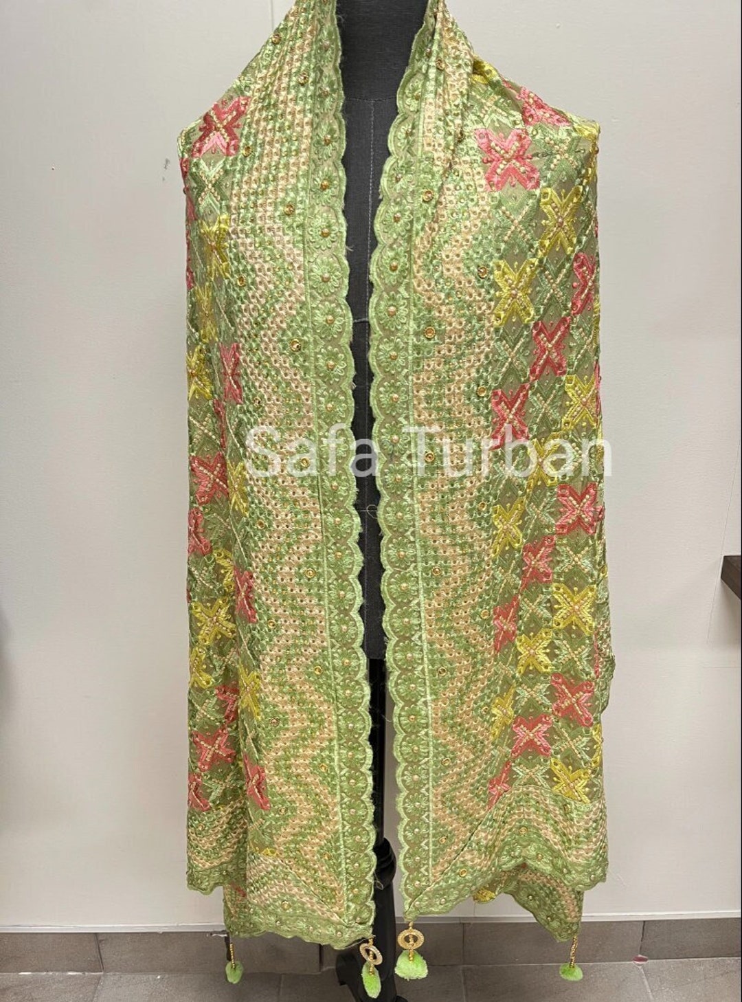 Phulkari Dupatta- Women's Phulkari Dupatta, Scarf, Multicolour Phulkari ...