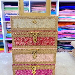 Churra /kalira Box- Brocade Handcrafted Box- Trousseau Box- Churra Kalire Box- Bridal Chura ...
