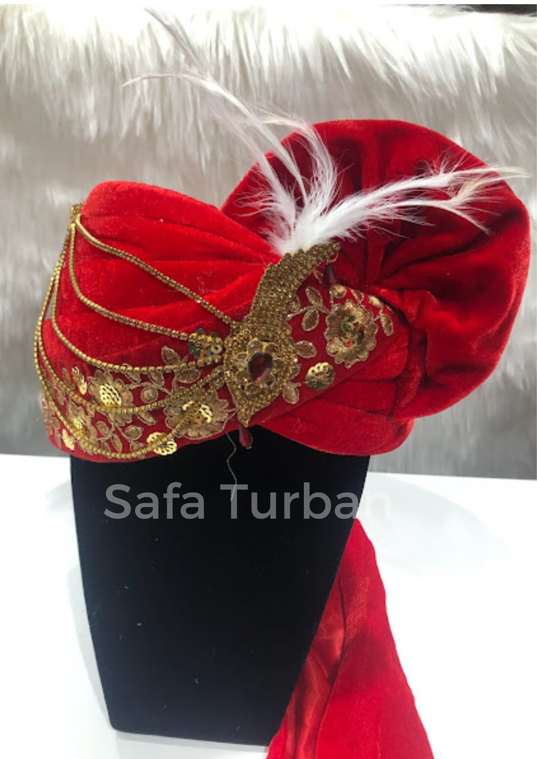 Groom Wedding Turban- Red Velvet Turban- Safa Turban/pagdi/premade ...