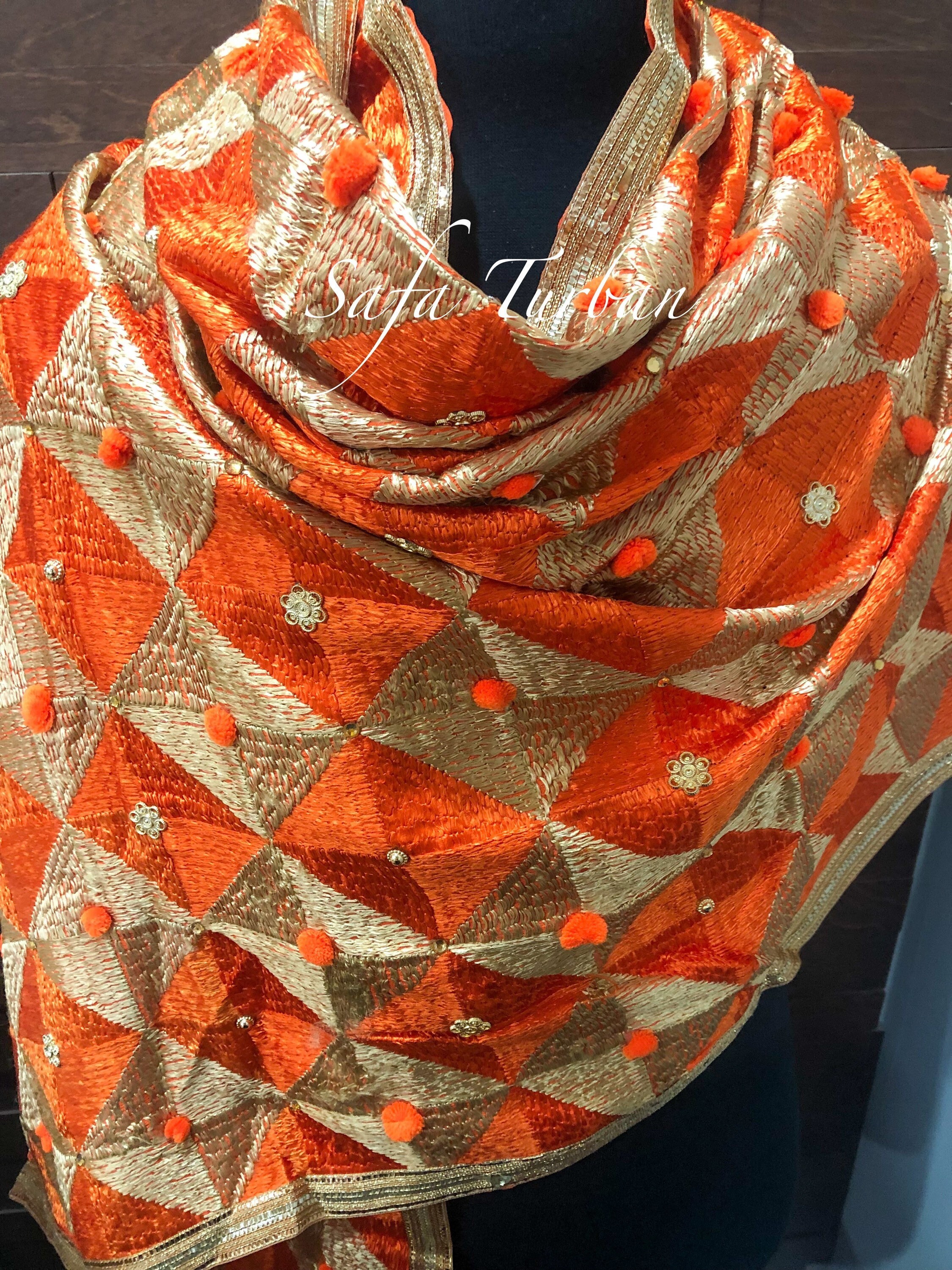 Phulkari Dupatta Women's Phulkari Dupatta Scarf - Etsy