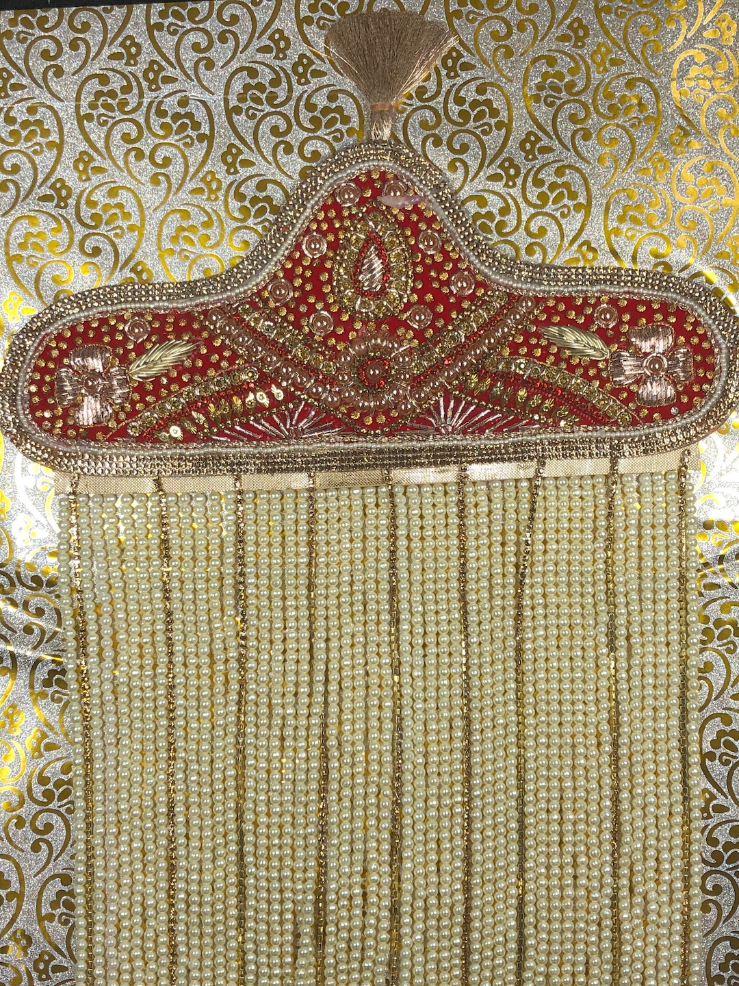 Groom Sehra- Indian Wedding Accessories- Golden/red/bright Maroon Sehra ...