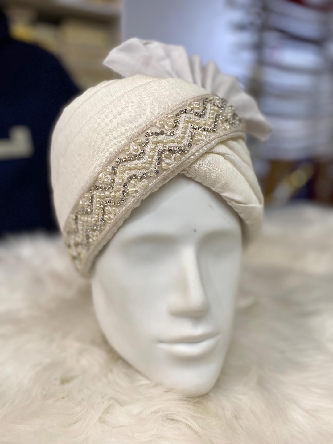 11 Groom Wedding Turban- Cream Adjustableturban(with Velcro)- Safa ...