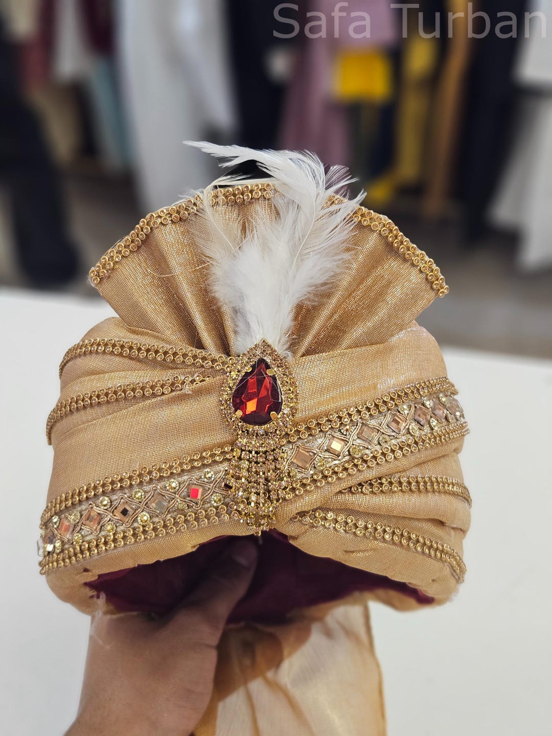 Hindu Wedding- Wedding Turban for Kids, Kids Safa, Safa (golden and ...
