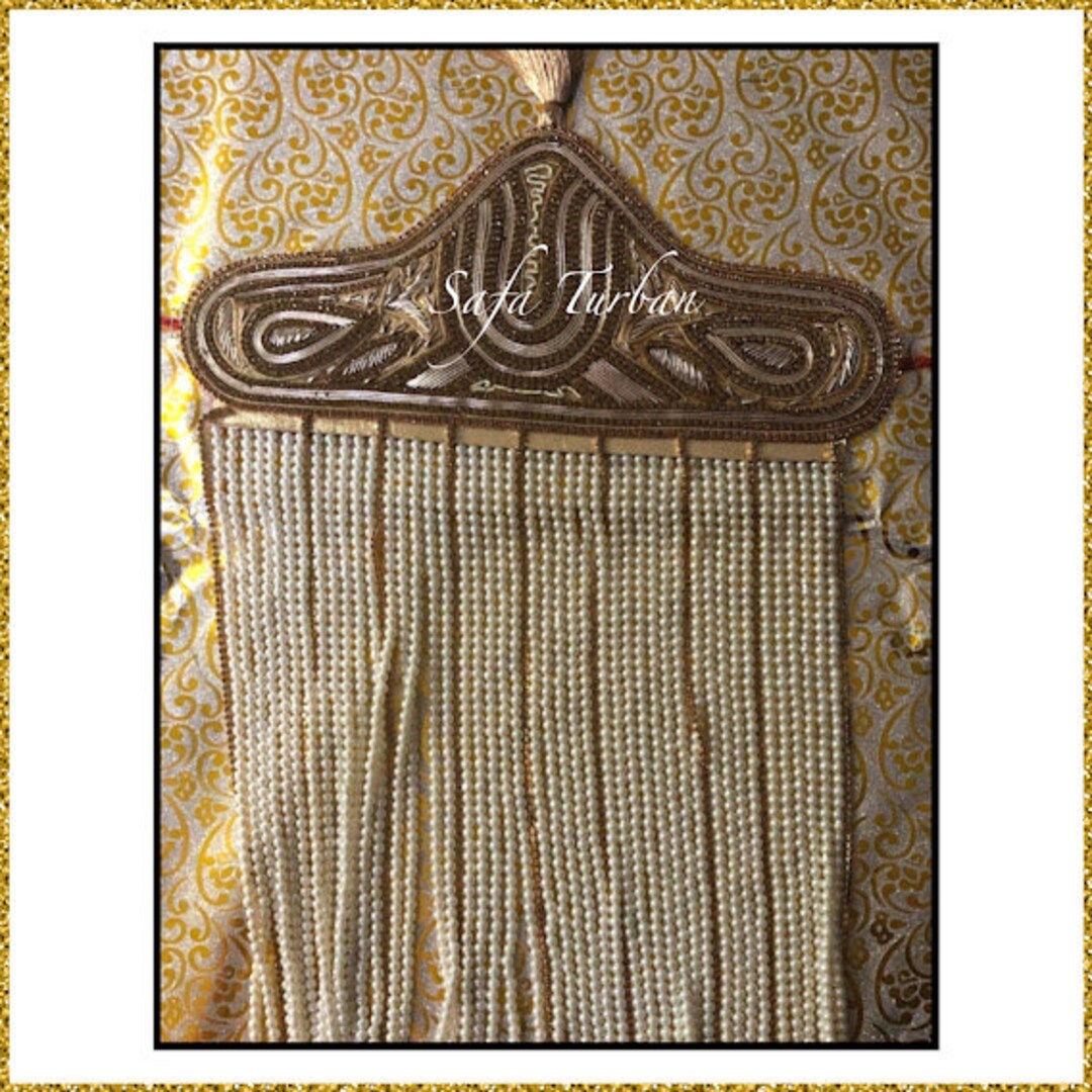 Indian Groom Sehra- Indian Wedding Accessories- Sehra With Golden and ...