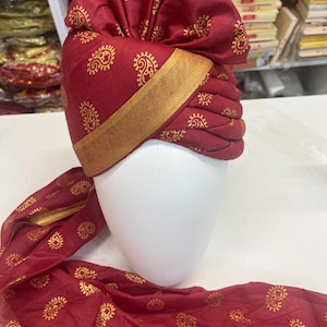 Indian Wedding- Hindu Safa With Velcro for Baraati/family Members, Safa ...