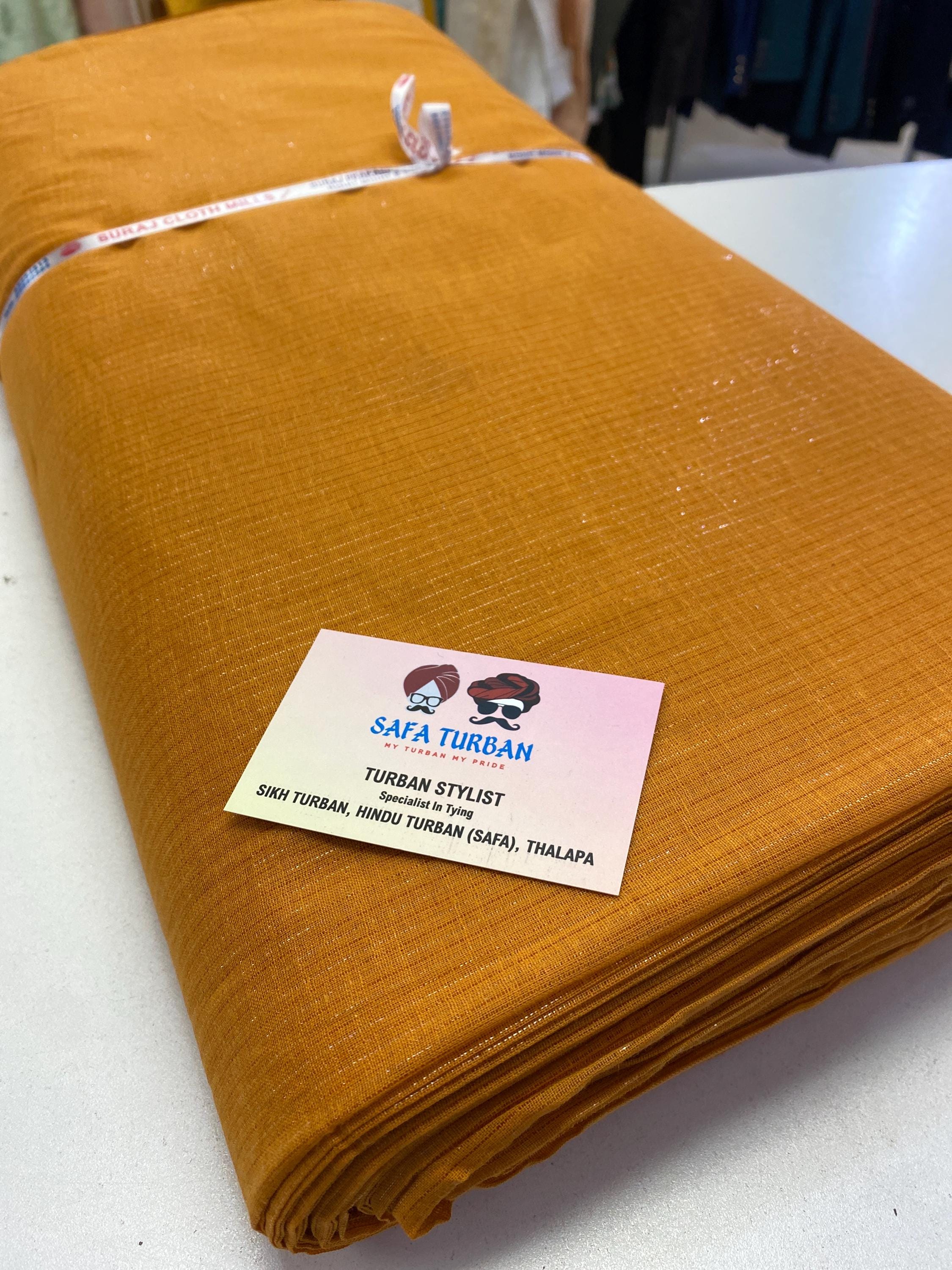 Sikh Turban- Printed Voile Turban Fabric- Mustard Colour, Sikh Turban ...