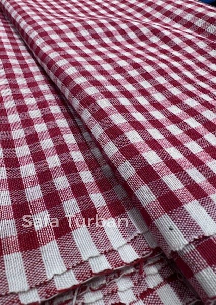 Sikh Desi Parna- Red and White Check Turban (dabbi Wala Parna) - Etsy