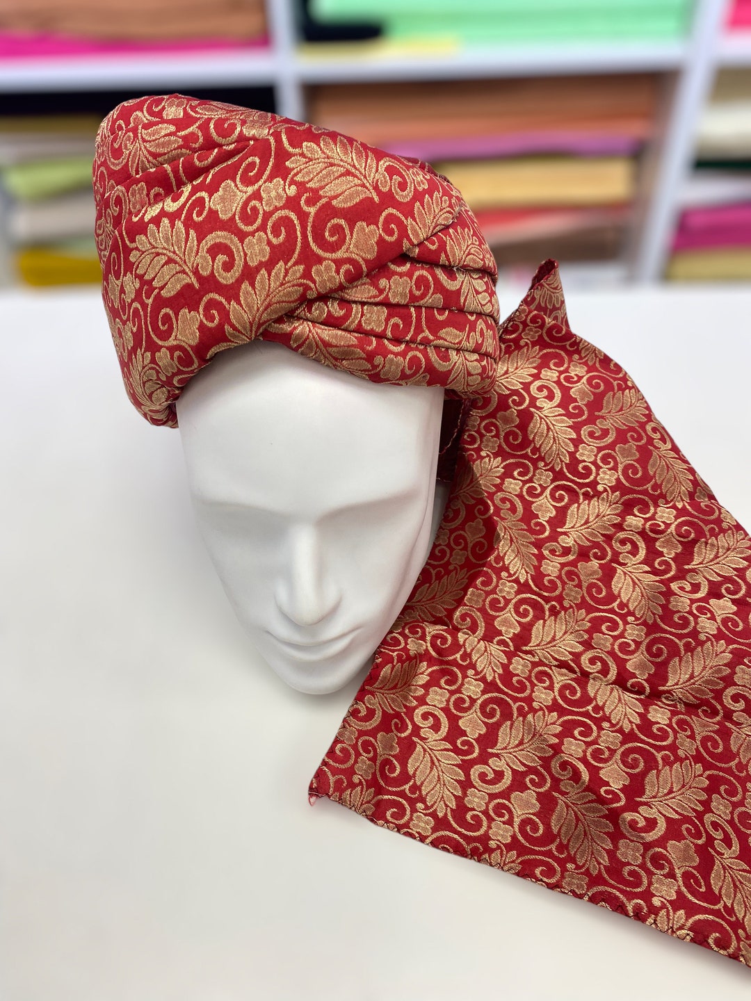 Groom Wedding Turban-red Silk Turban- Safa Turban/pagdi/premade Turban ...