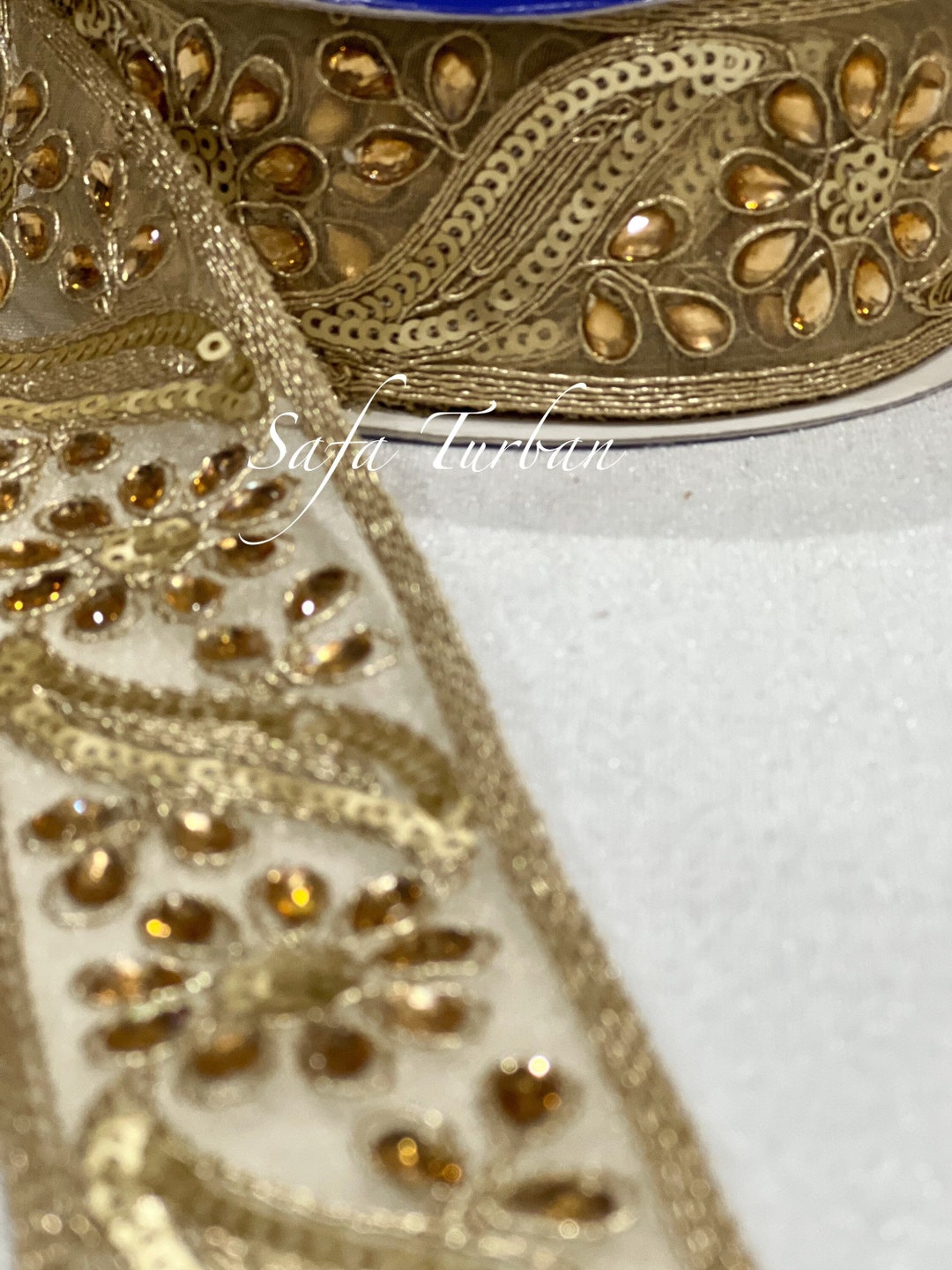 Golden Kundan Lace 2" (inch) for Dresses, Sarees, Lehenga, Suits ...
