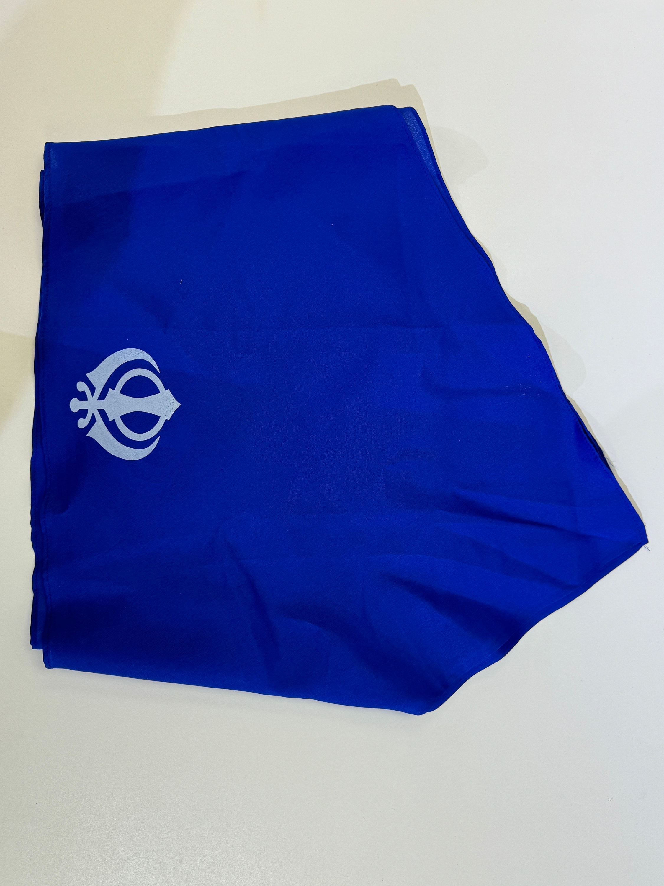 Sikh Patka- Kesari and Blue for Adults (unisex) With Khanda Sign in ...