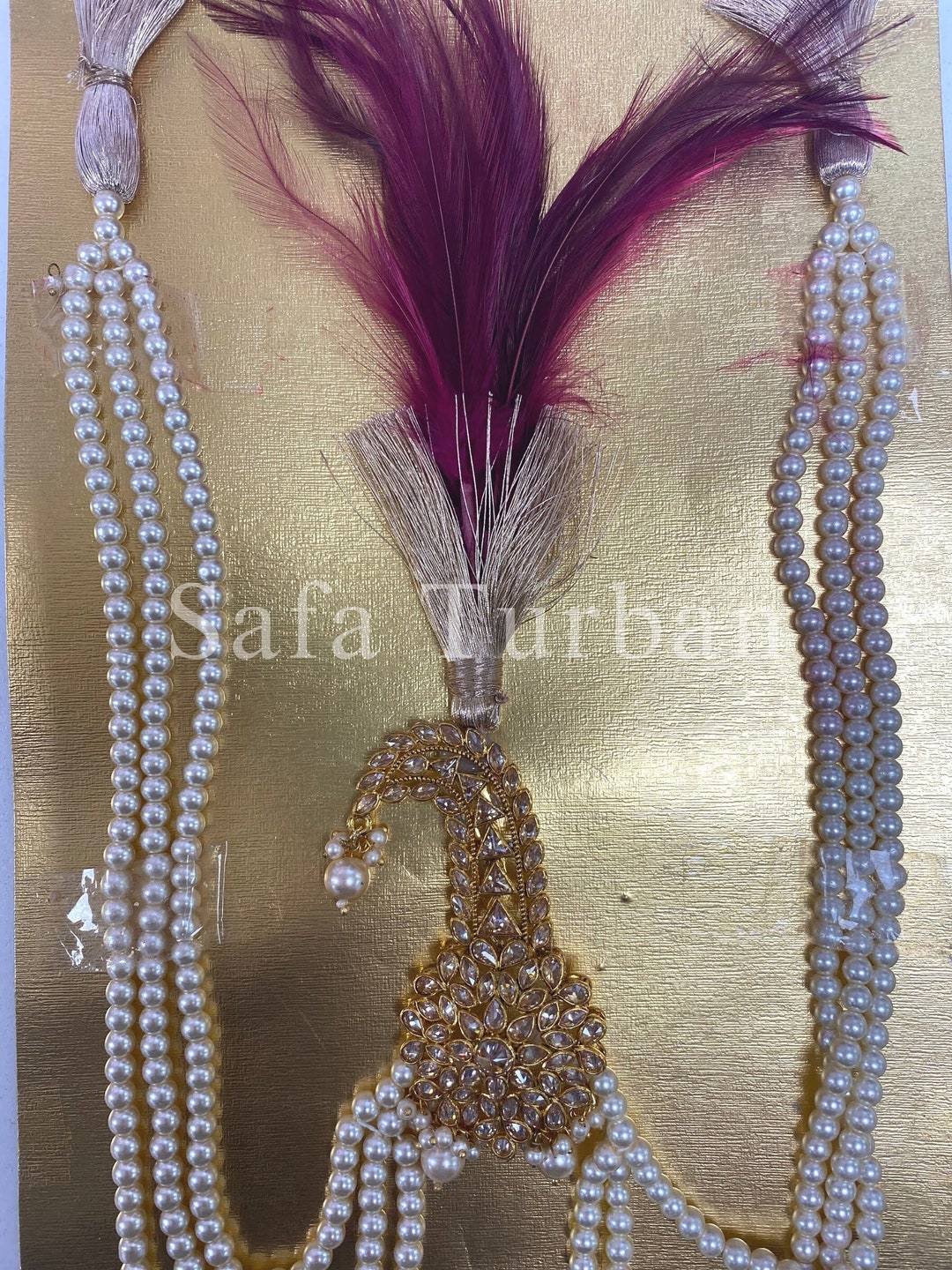 Indian Wedding Accessories- Gold and White Gold-plated Kundan and ...