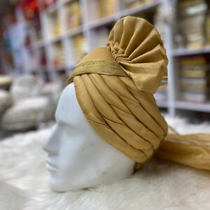 Groom Wedding Turban- Golden Adjustableturban(with Velcro)- Safa Turban ...
