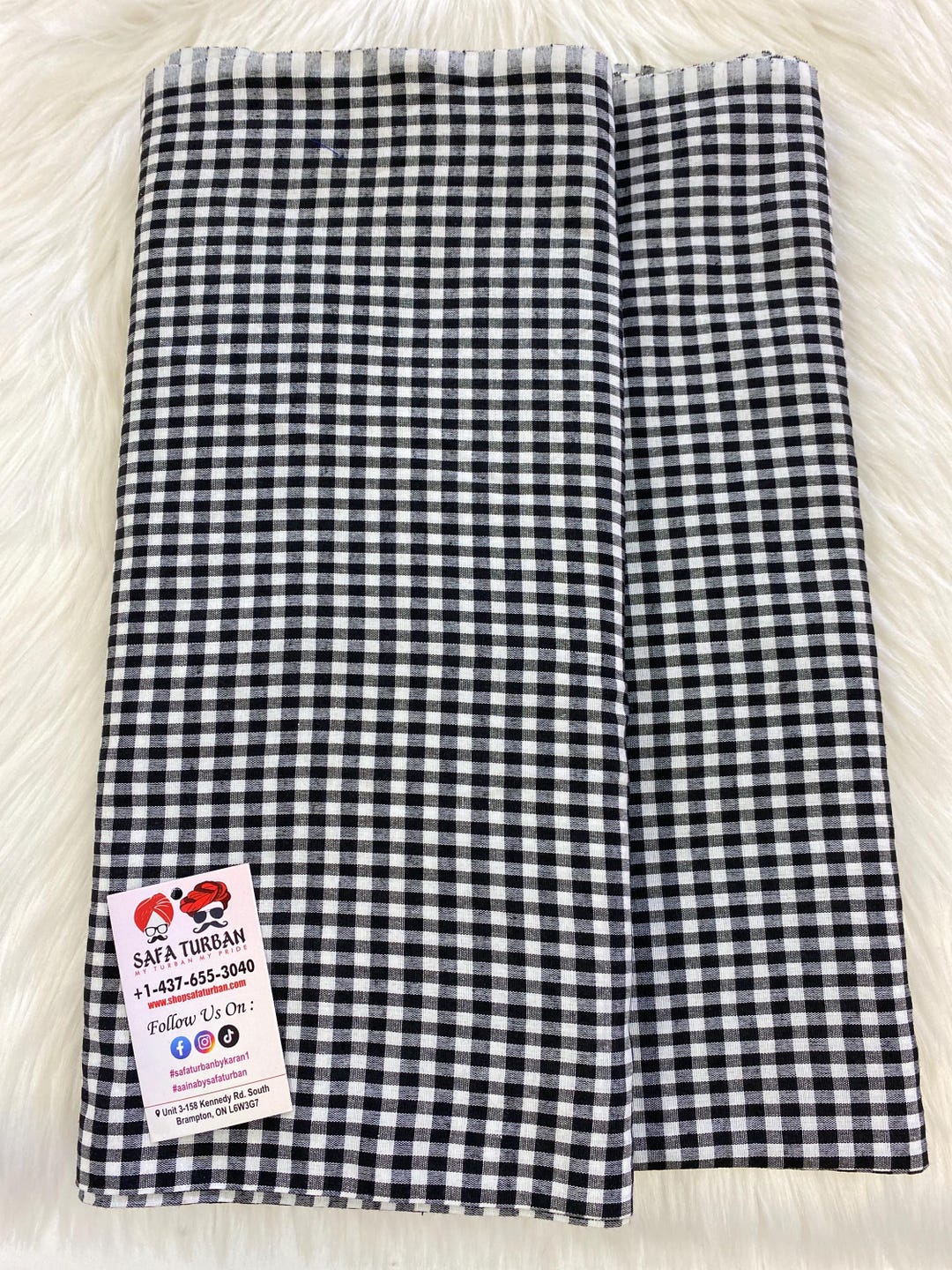 Unstitched Black & White Check Parna- Small Check (check Parna) - Etsy