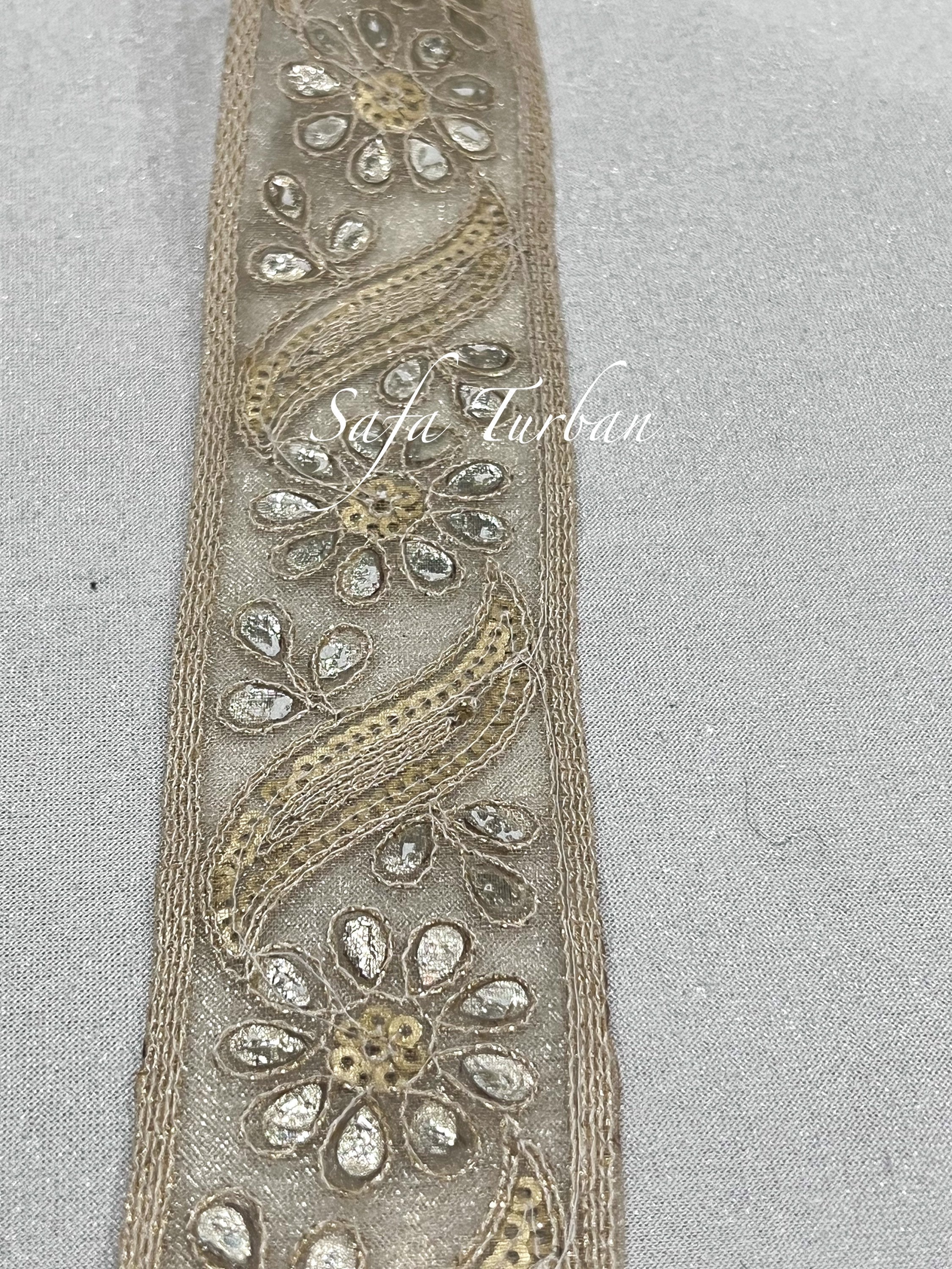 Golden Kundan Lace 2" (inch) for Dresses, Sarees, Lehenga, Suits ...