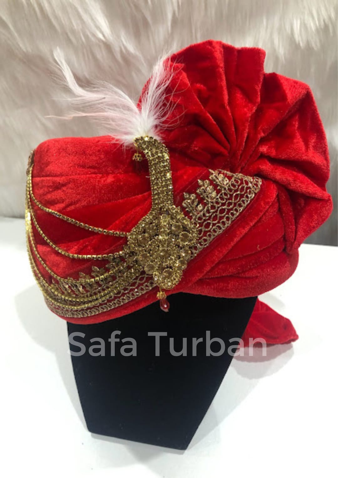 Groom Wedding Turban- Red Velvet Turban- Safa Turban/pagdi/premade ...