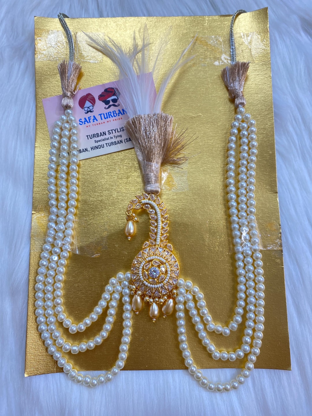 Indian Wedding Accessories- Kundan Kalangi/kalgi for Men's Safa/groom ...