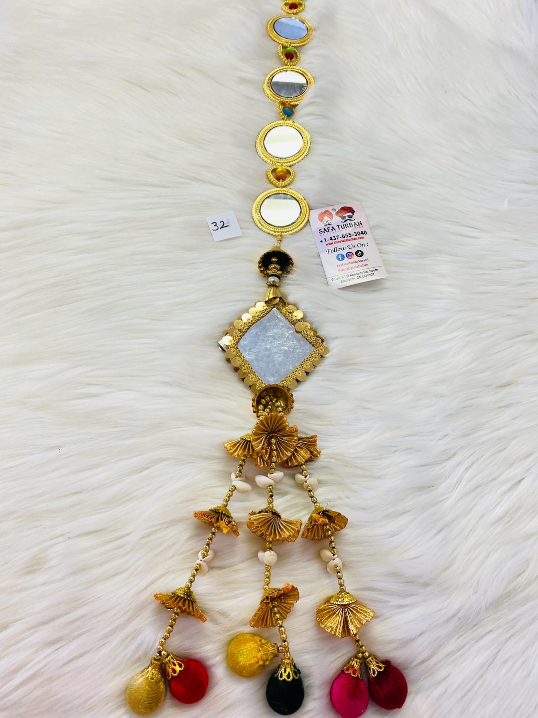 Punjabi Golden Parandi With Multi Colour Beads/ Tassles Hair Extensions ...