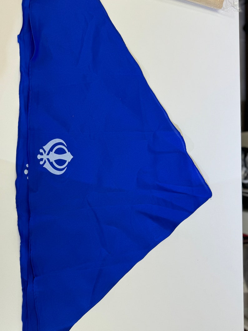 Sikh Patka- Kesari and Blue for Adults (unisex) With Khanda Sign in ...