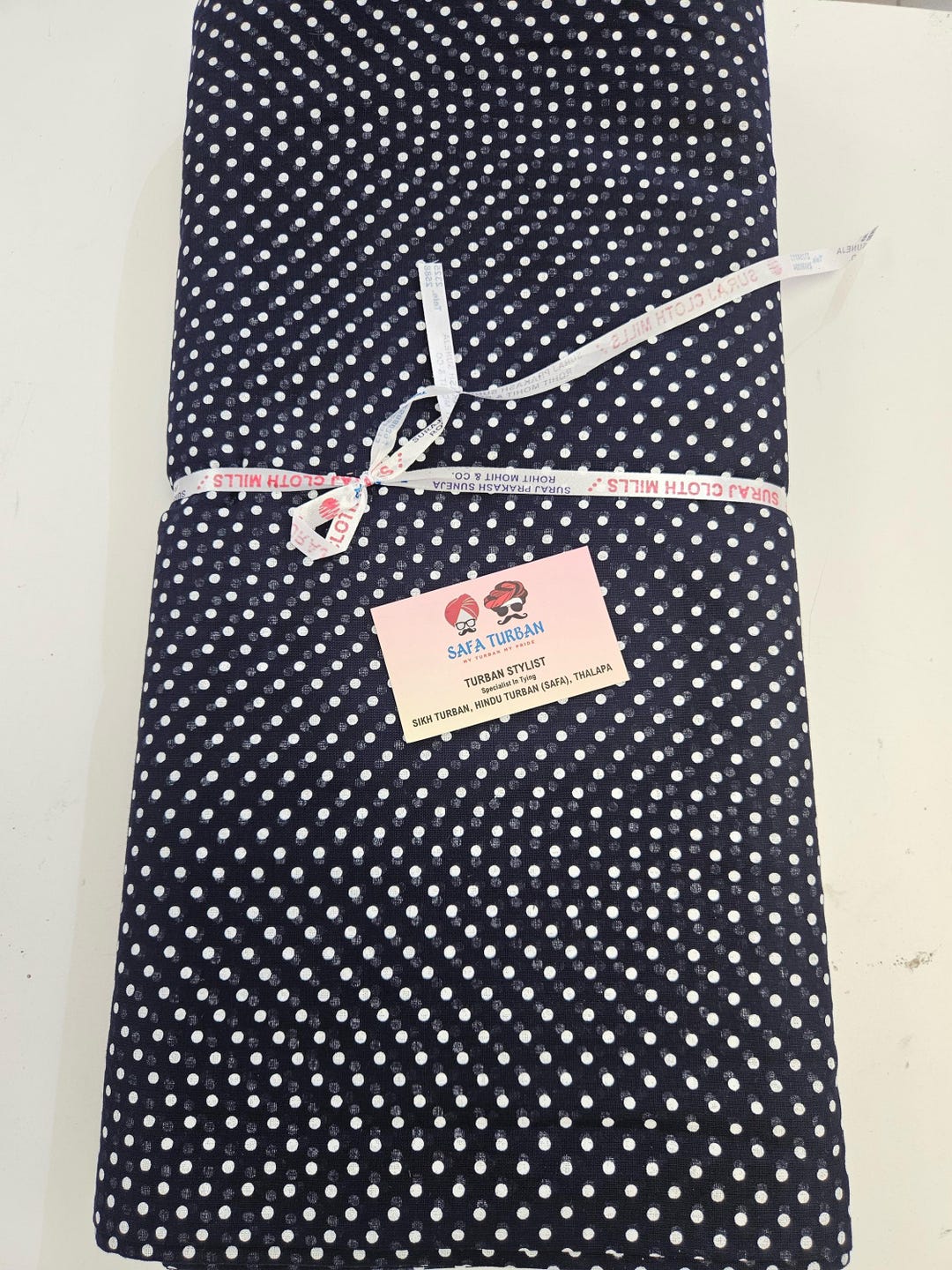 Sikh Turban- Black Polka Dot Full Voile Turban Fabric, Sikh Turban ...