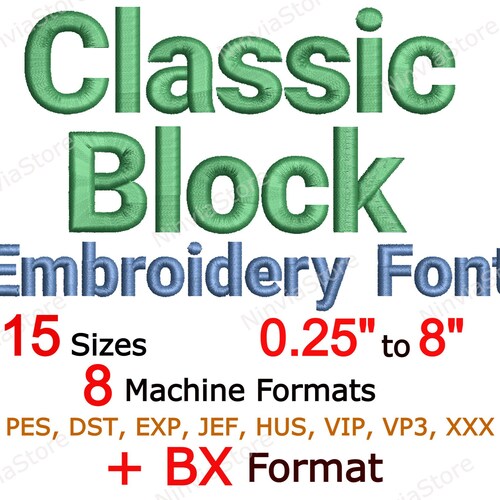 Block Machine Embroidery Font Alphabet 3 Sizes - Etsy