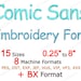 Comic Sans Embroidery Font, BX Font, Monogram Alphabet Machine ...