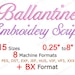 Ballantines Script Embroidery Font PES Monogram Font Pe - Etsy