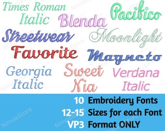 VP3 Embroidery Font Bundle, Machine Embroidery Font VP3, Monogram ...