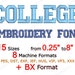 College Embroidery Font, Monogram BX Font, Machine Embroidery Design ...