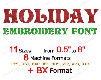 Christmas Font Embroidery | Etsy