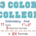 3 Color College Embroidery Font, Pe Font for Embroidery, BX Font ...