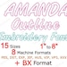 Amanda Outline Script Embroidery Font BX, Alphabet Machine Embroidery ...