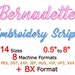 Bernadette Embroidery Script, BX Font for Embroidery, Cursive Font Pe, PES Monogram Font, Pe ...