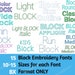 15 BX Block Embroidery Fonts Bundle, Machine Embroidery Font BX ...