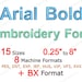 Arial Bold Embroidery Font, Pe Font for Embroidery, Small PES Font ...
