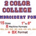 2 Color College Embroidery Font, BX Font, Alphabet Machine Embroidery ...