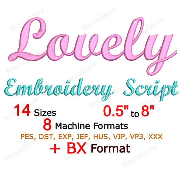 Script Embroidery Font - Etsy