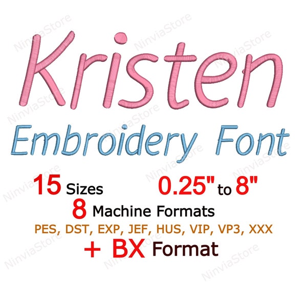 Kristen Font Embroidery - Etsy