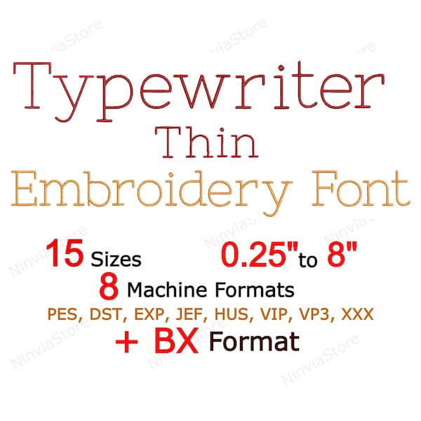 Typewriter Embroidery Font - Etsy