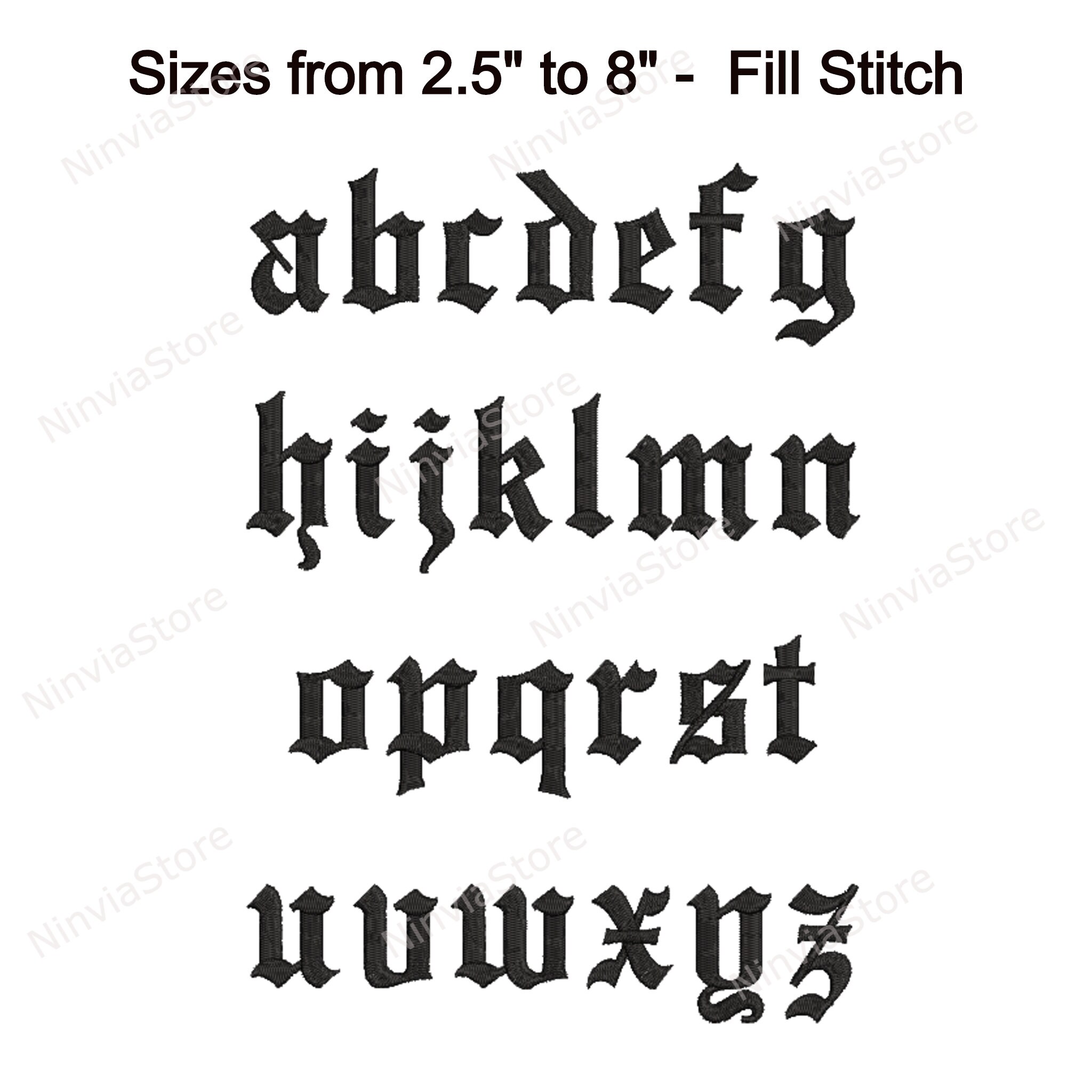 Gothic Embroidery Font Alphabet PES Font for Embroidery | Etsy Australia